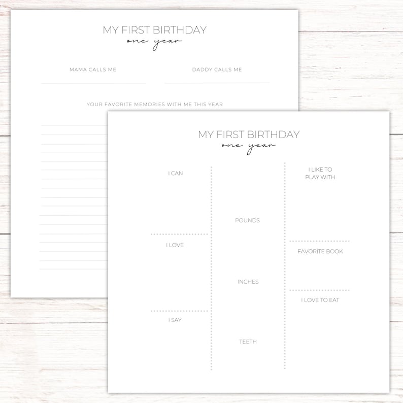 Minimalist Printable Baby Memory Book, Square Baby Book, Gender Neutral ...