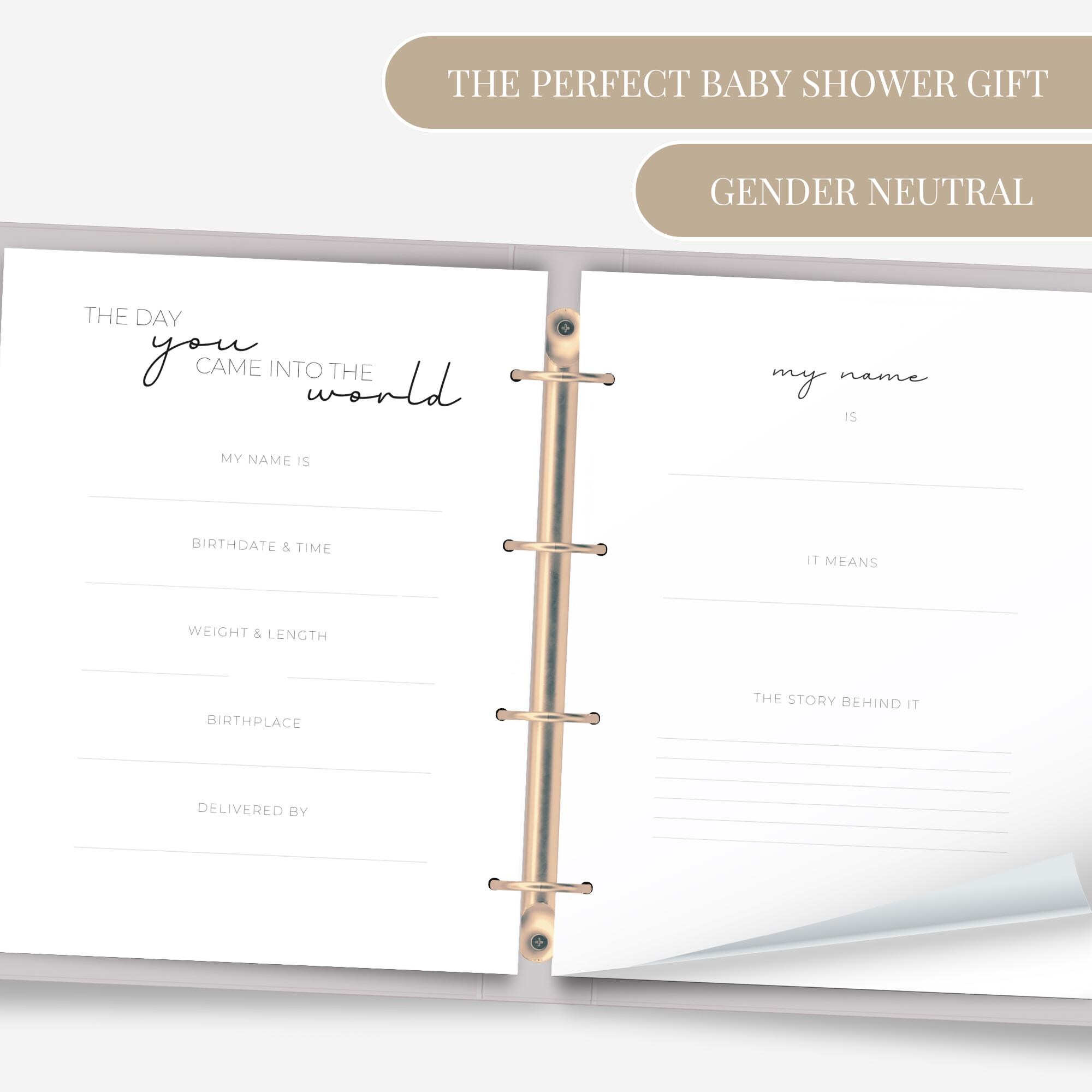 Minimalist Printable Baby Book, Milestone Tracker, Baby Journal, Gender ...