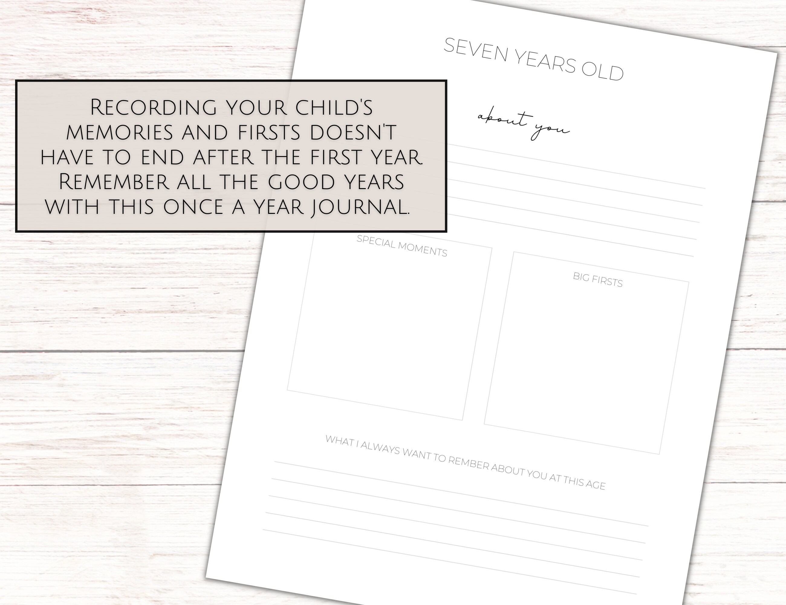 Printable Minimalist Baby Book EXTENSION, 3-10 Years Old, Childhood ...