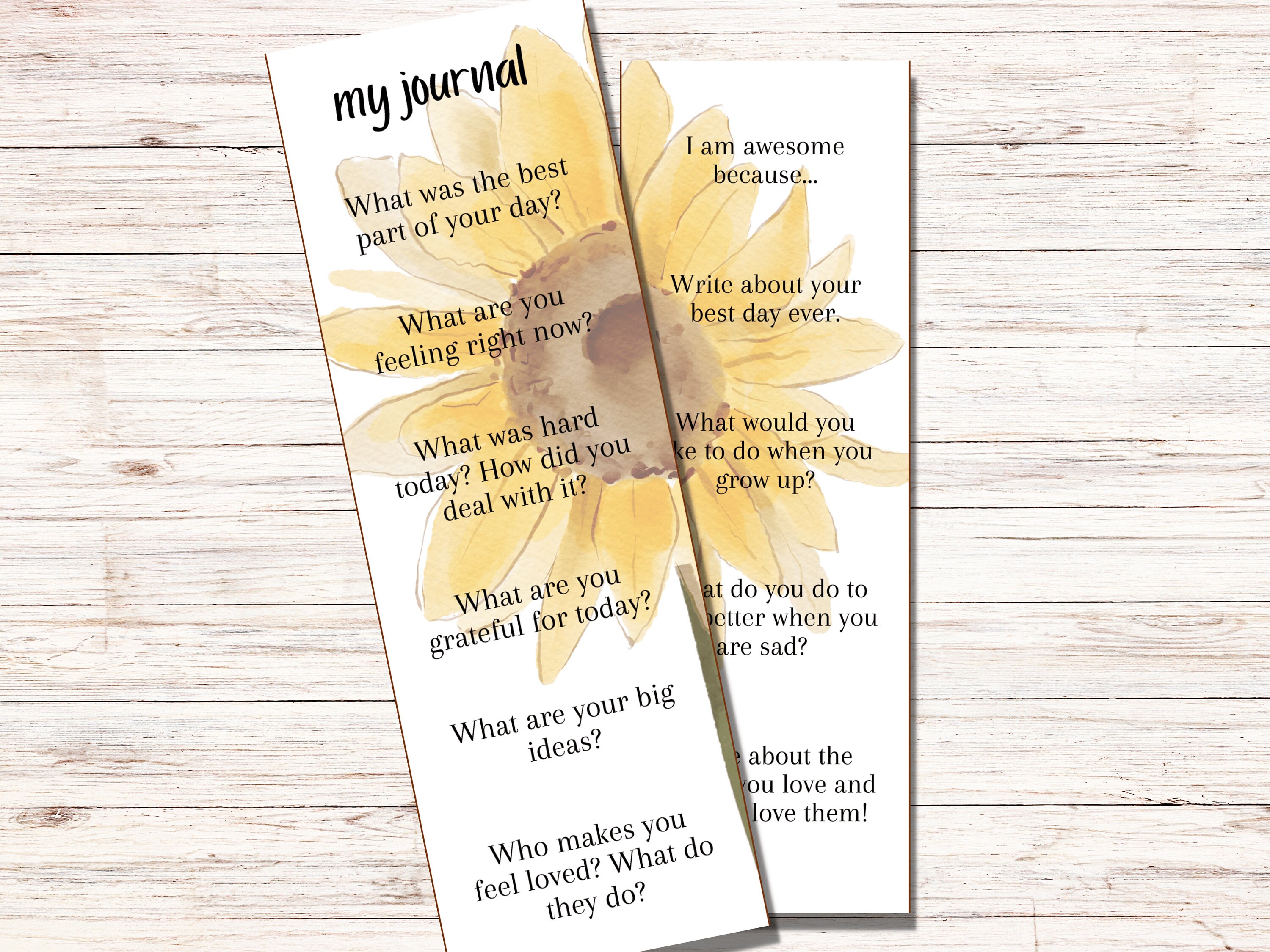 Kid's Journal Prompt Bookmark, Printable Bookmarks, Meaningful ...