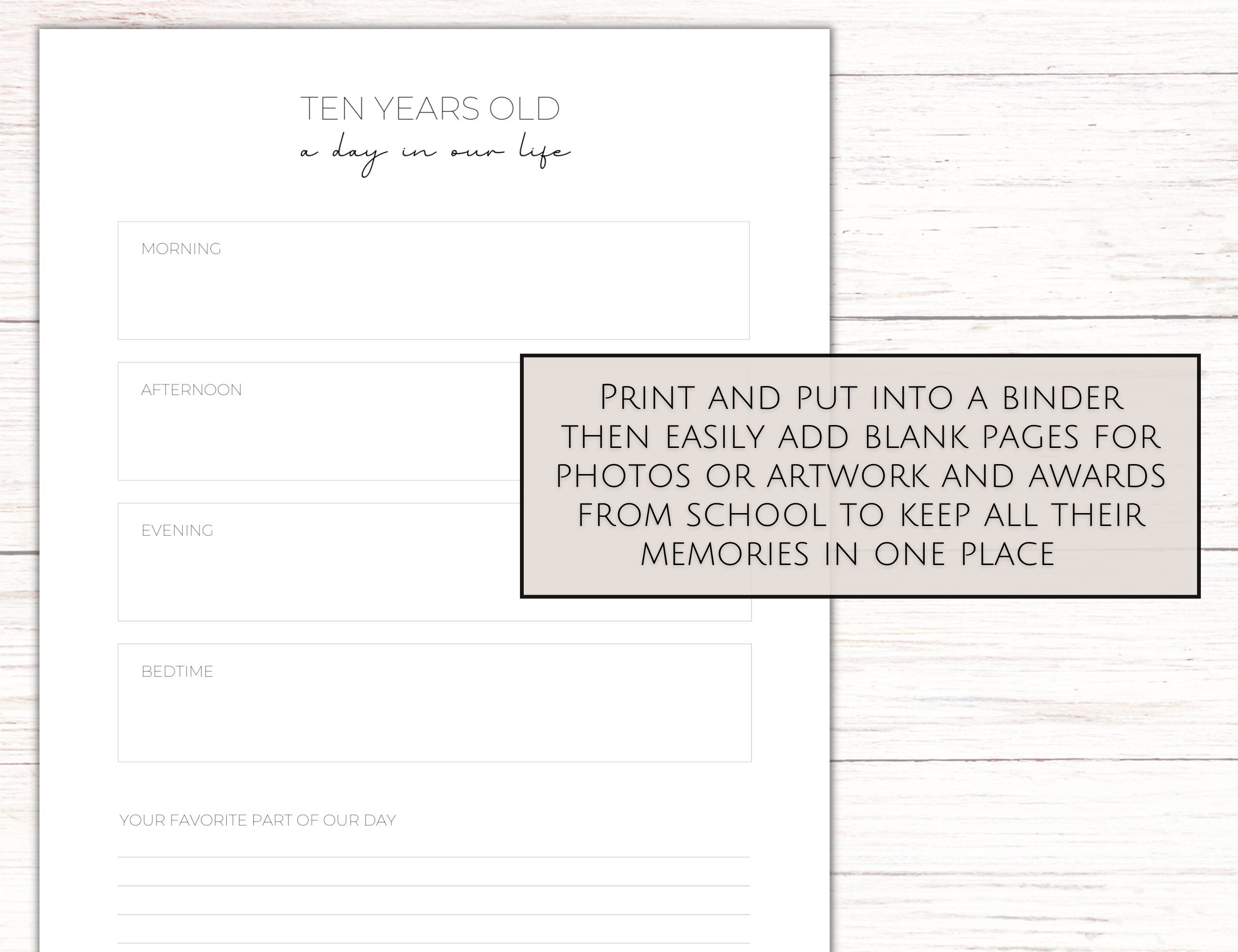 Printable Minimalist Baby Book EXTENSION, 3-10 Years Old, Childhood ...