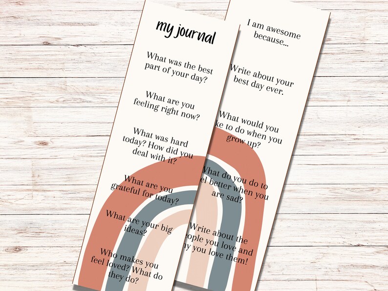 Kid's Journal Prompt Bookmark, Printable Bookmarks, Meaningful ...