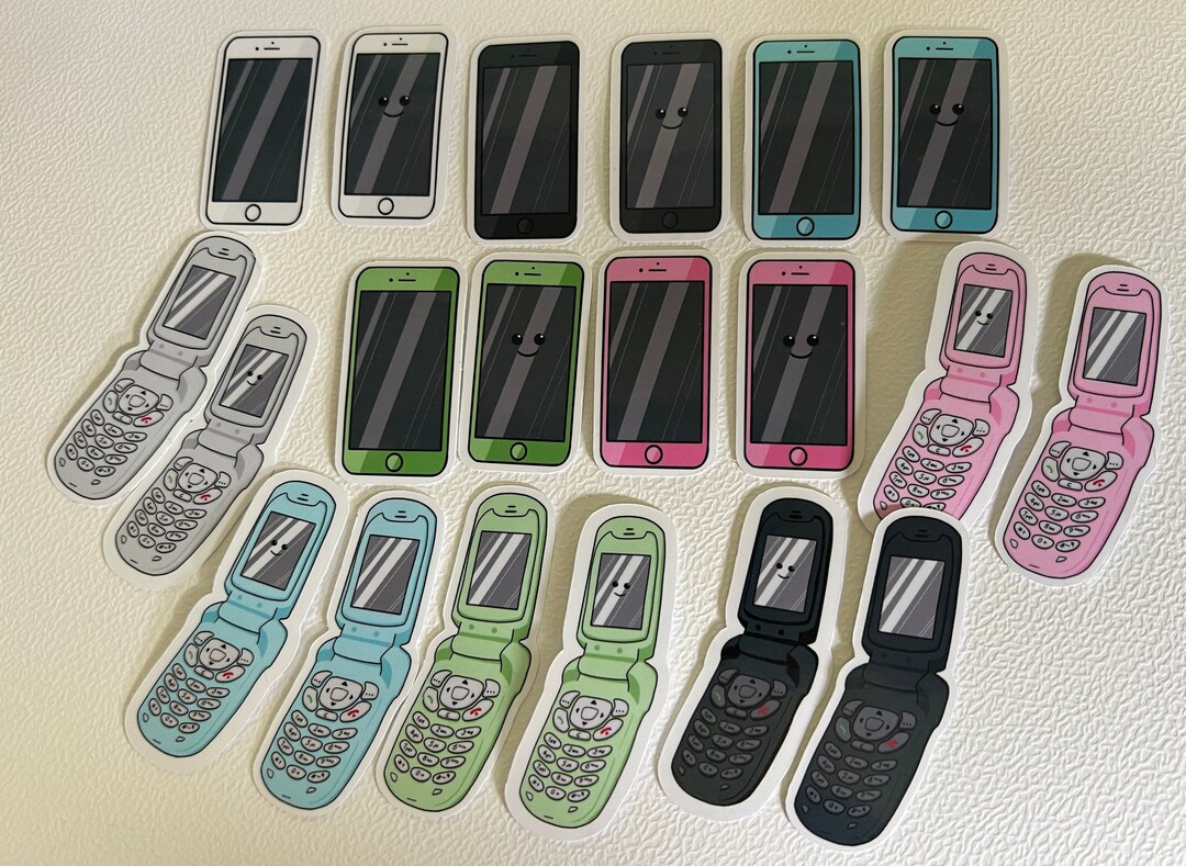 Cute Phone Stickers. Old Flip Phone and Smartphone. Multiple - Etsy