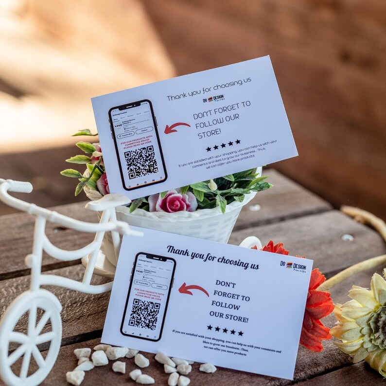 QR Code Thank You Cards Thank You for Your Order Modern - Etsy