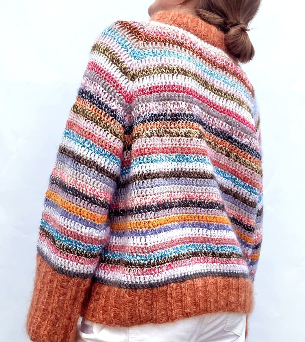 Sally Crochet Sweater Pattern, Cowl Neck, Scrap Yarn (PDF Pattern) - Etsy