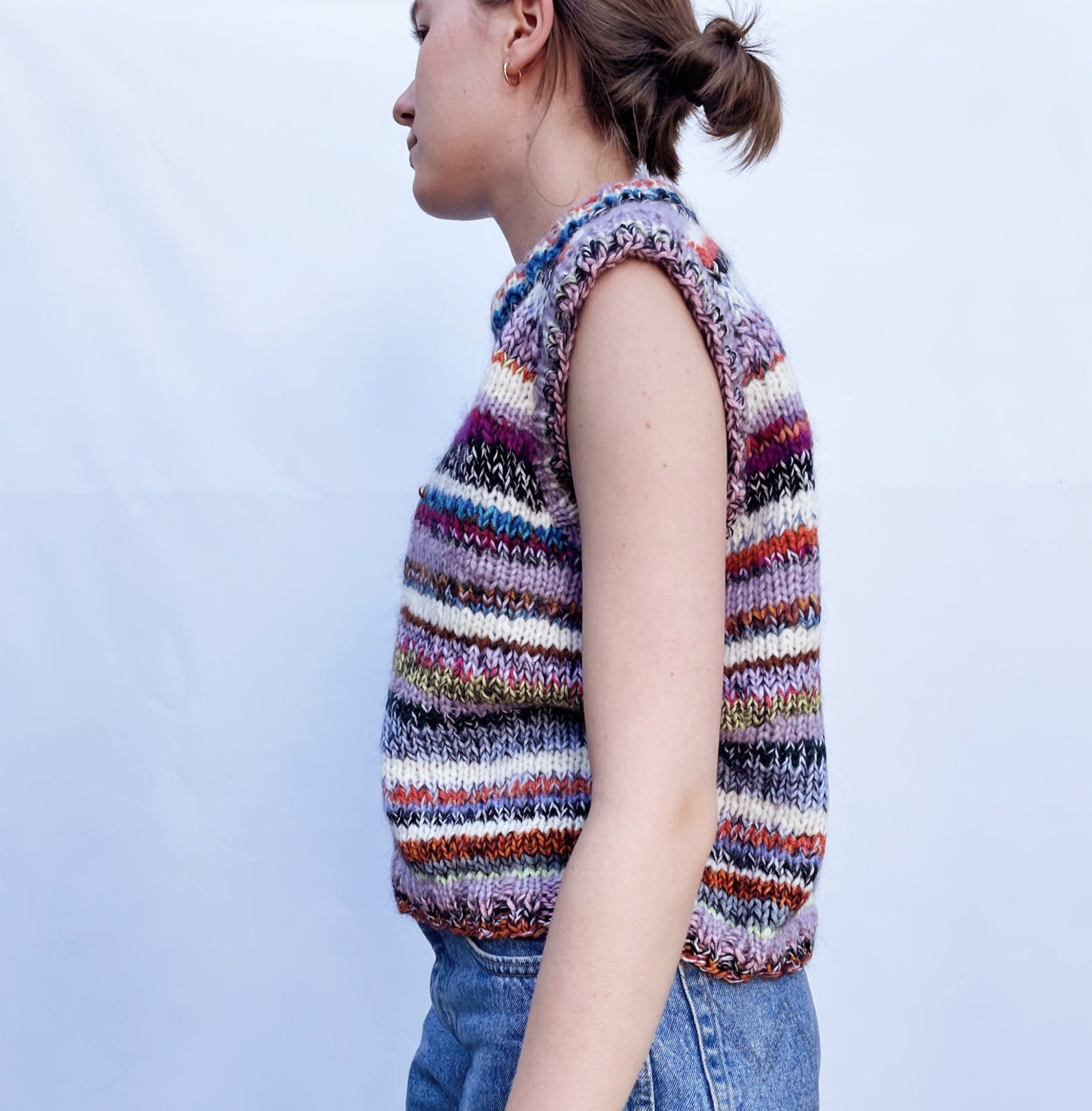Scrap Yarn Vest Knitting Pattern: Zero Waste Design (PDF Pattern) - Etsy