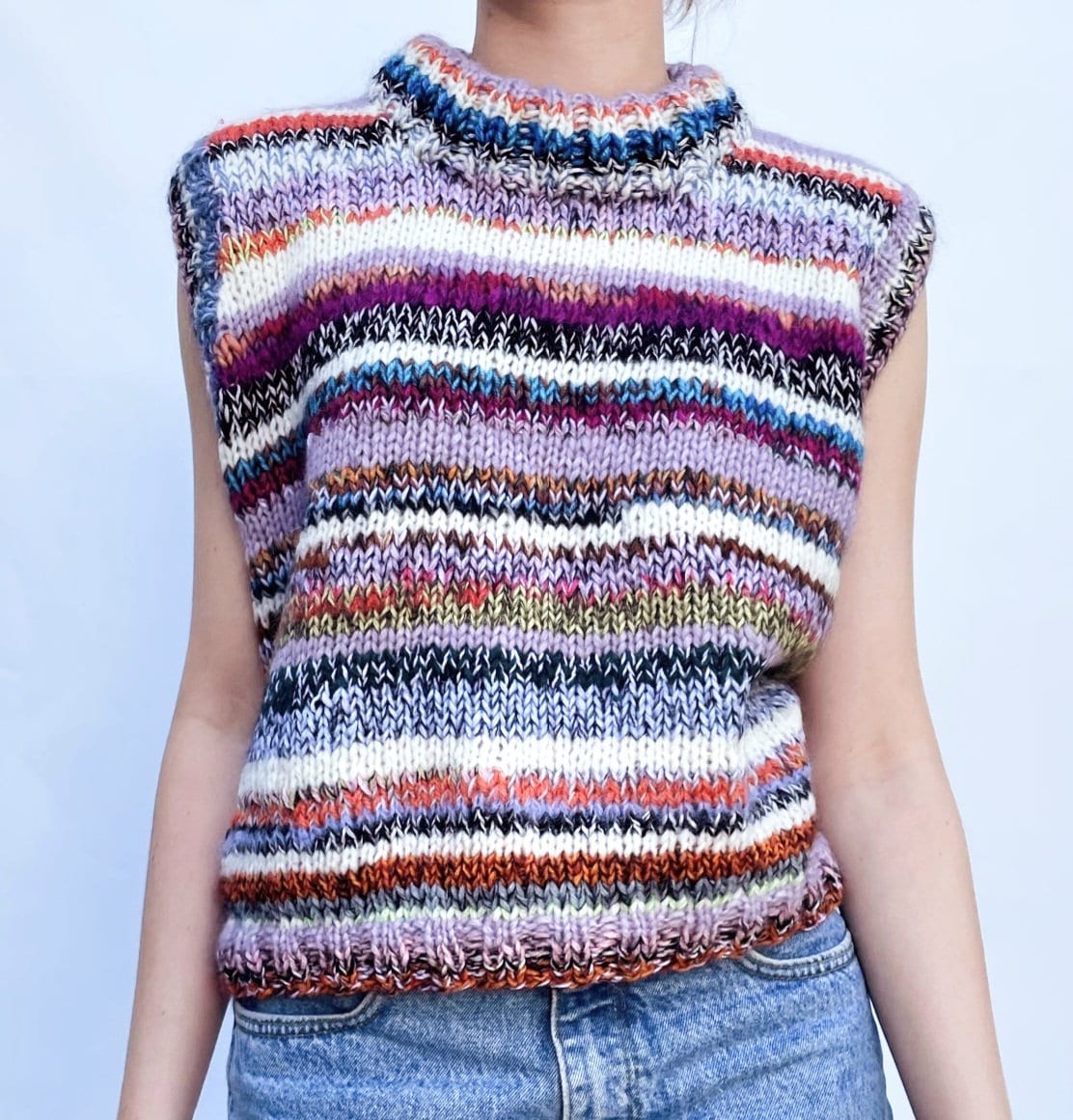 Scrap Yarn Vest Knitting Pattern: Zero Waste Design (PDF Pattern) - Etsy