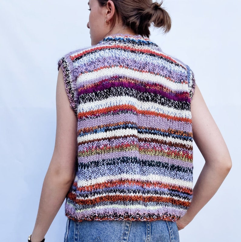 Scrap Yarn Vest Knitting Pattern: Zero Waste Design (PDF Pattern) - Etsy