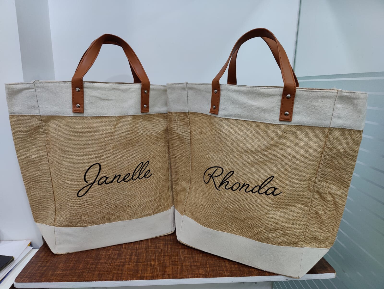 PU Leather Handle Jute Burlap Bag Beach Bag Jute Shopping - Etsy Canada