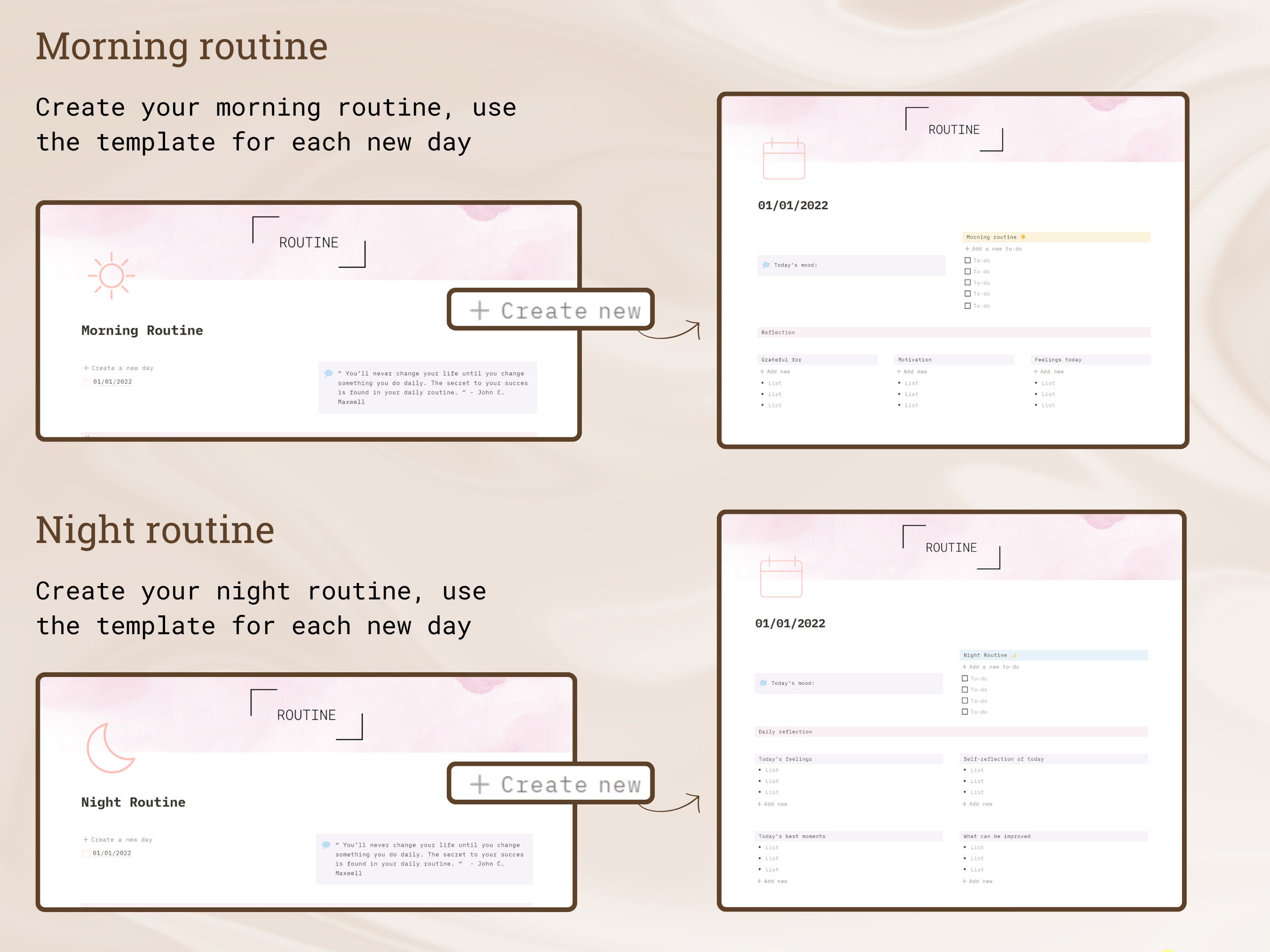Notion Template Life Planner for Planning Your Daily Life Digital Pink ...