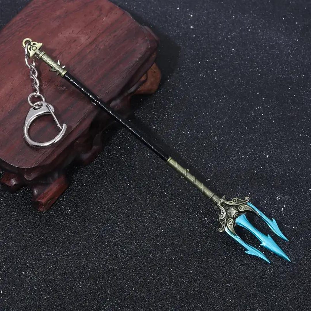 Aqua Trident Keychain High Fantasy Vintage A35 - Etsy