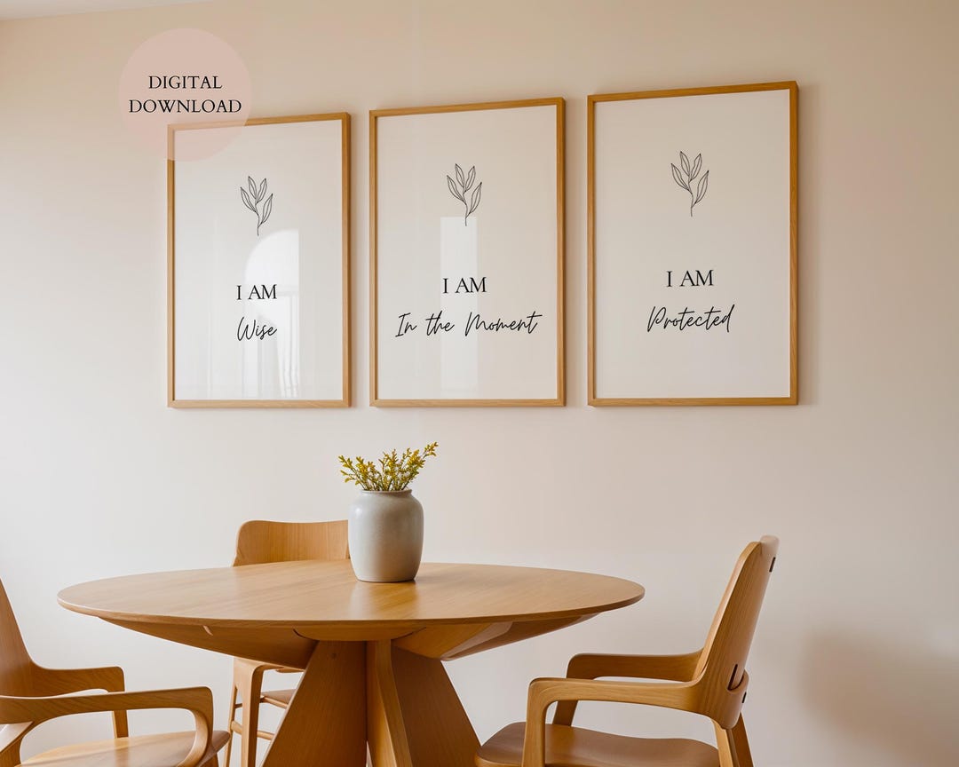 Positive Affirmation Printable Wall Art Set, Daily Affirmation Poster ...