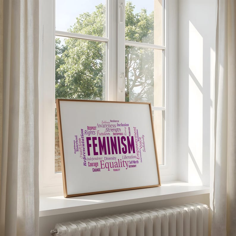 Feminism Word Cloud Print, Feminist Poster, Strong Women Quotes, Home ...