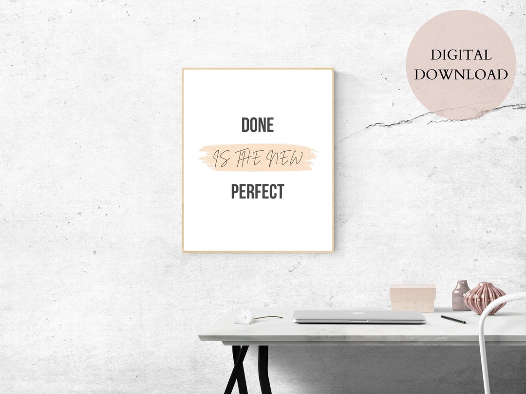 Overcome Perfectionism Poster, Stop Procrastination Digital Print ...