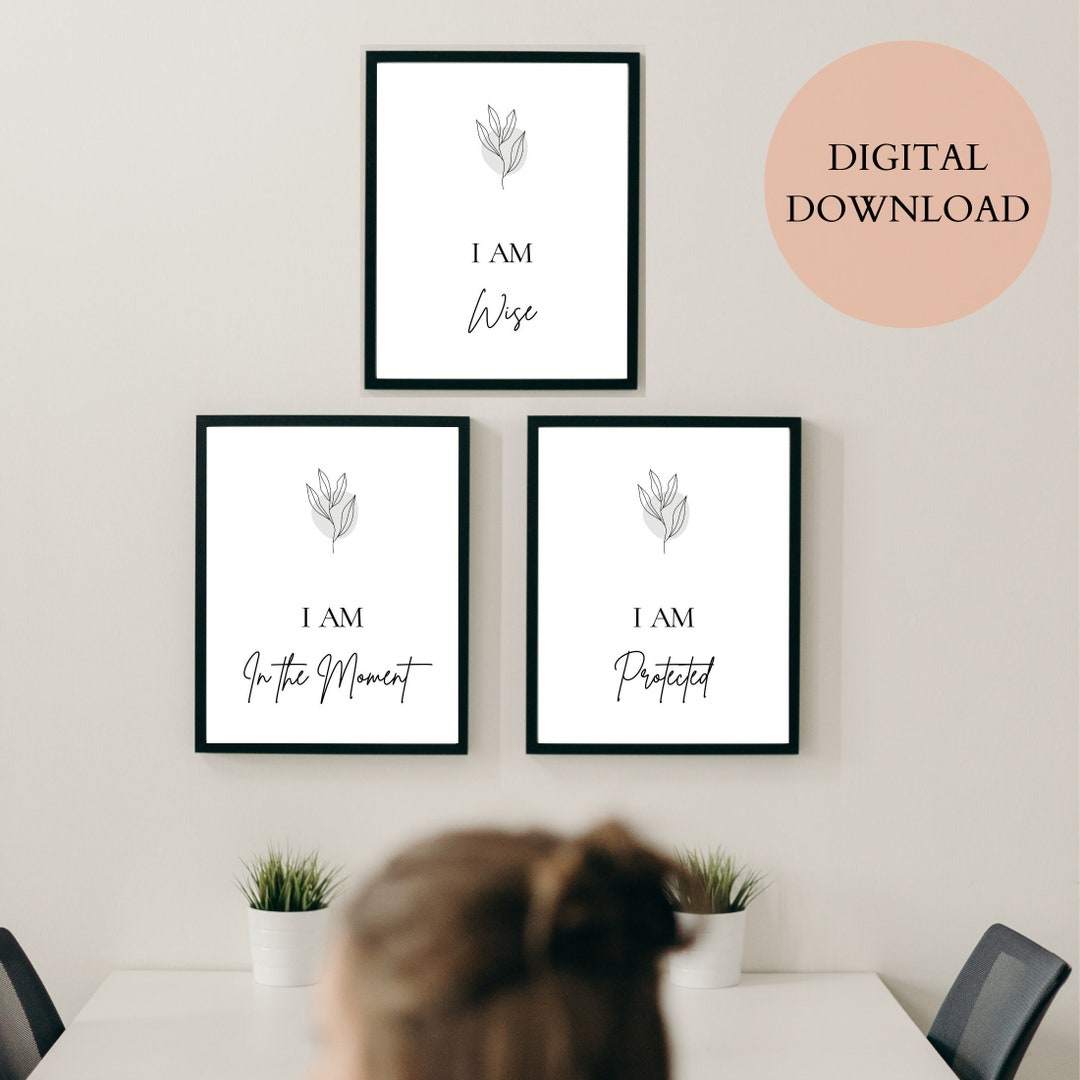 Affirmation Quotes Gallery Wall Set, Mindfulness Posters for Anxiety ...