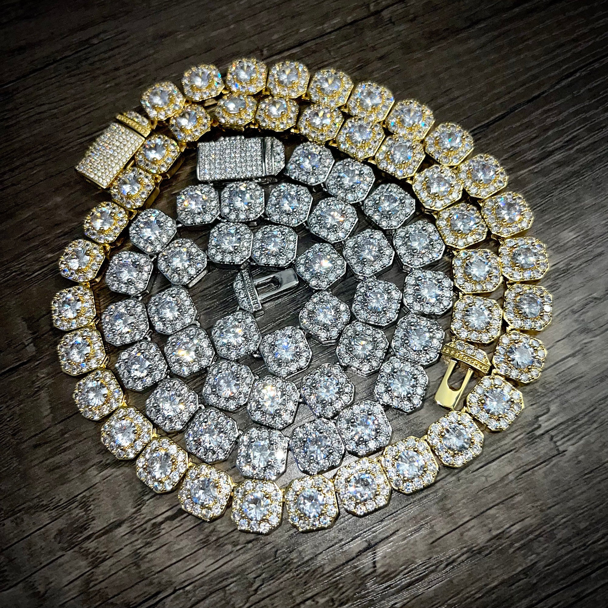 12mm Iced Out Diamond VVS Tennis Chain Men's Jewelry - Etsy