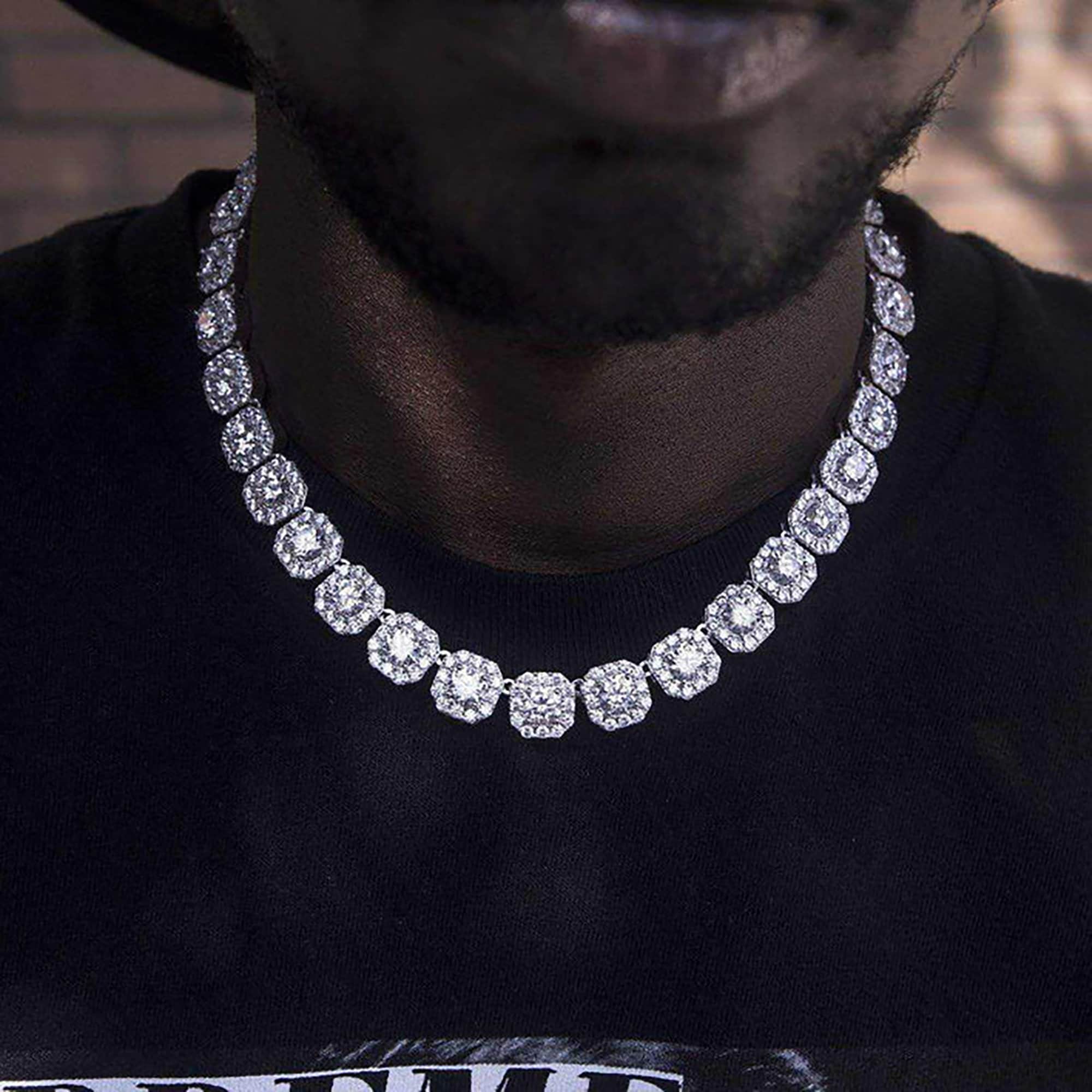 12mm Iced Out Diamond VVS Tennis Chain Men's Jewelry - Etsy