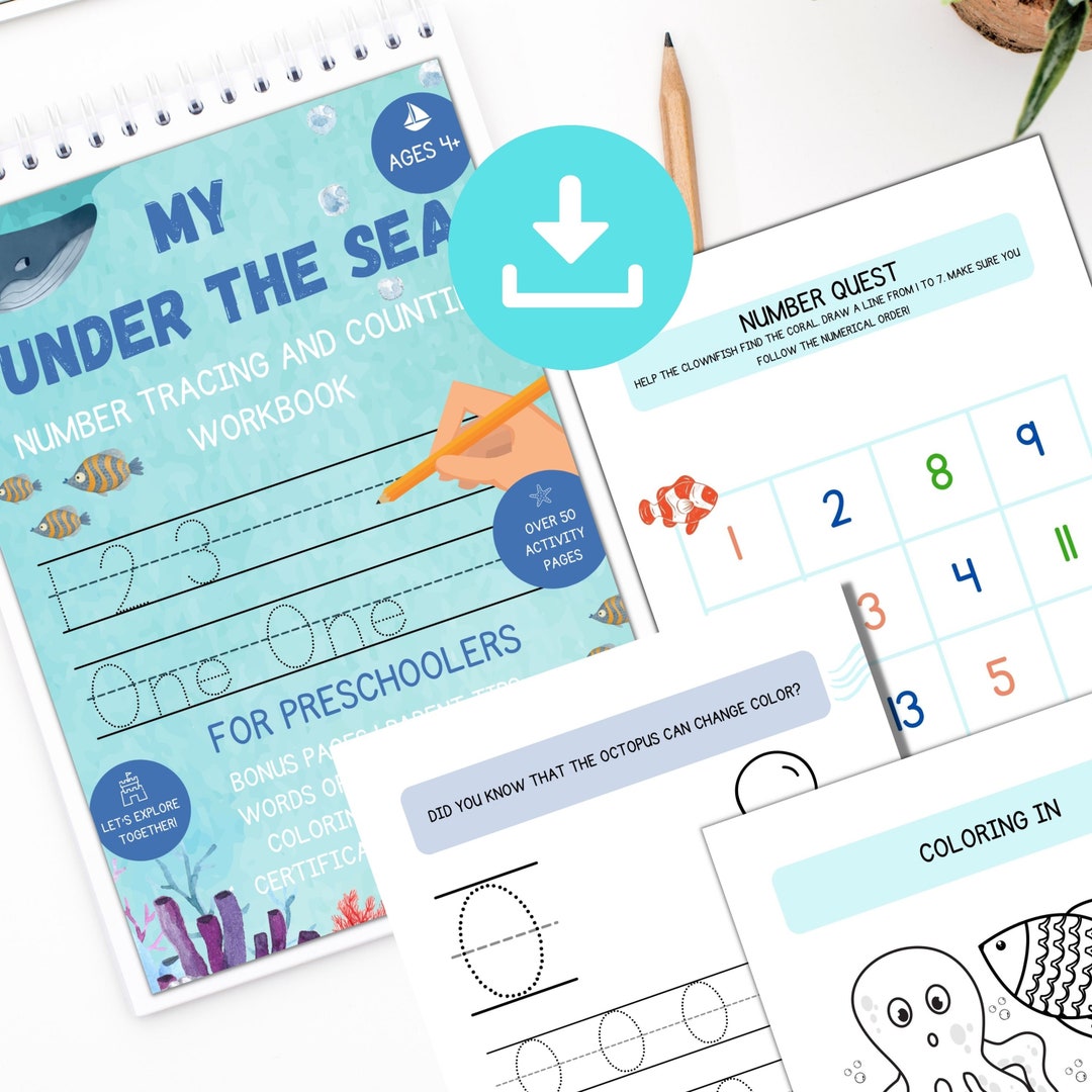 Under the Sea Number Tracing - Digital Download for Preschoolers ...