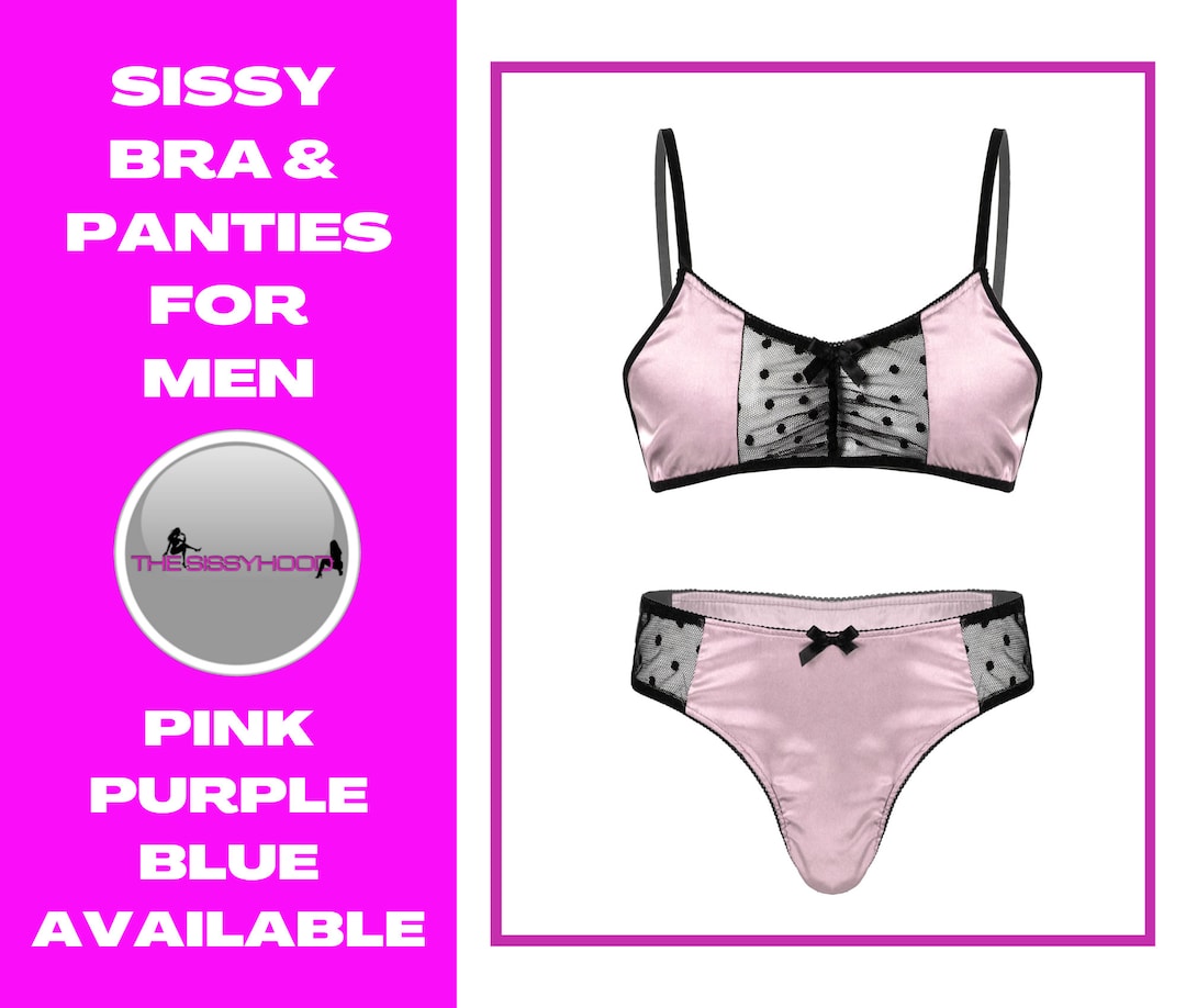 Men Satin Lingerie Suit Sissy Sheer Mesh Patchwork Adjustable Spaghetti ...