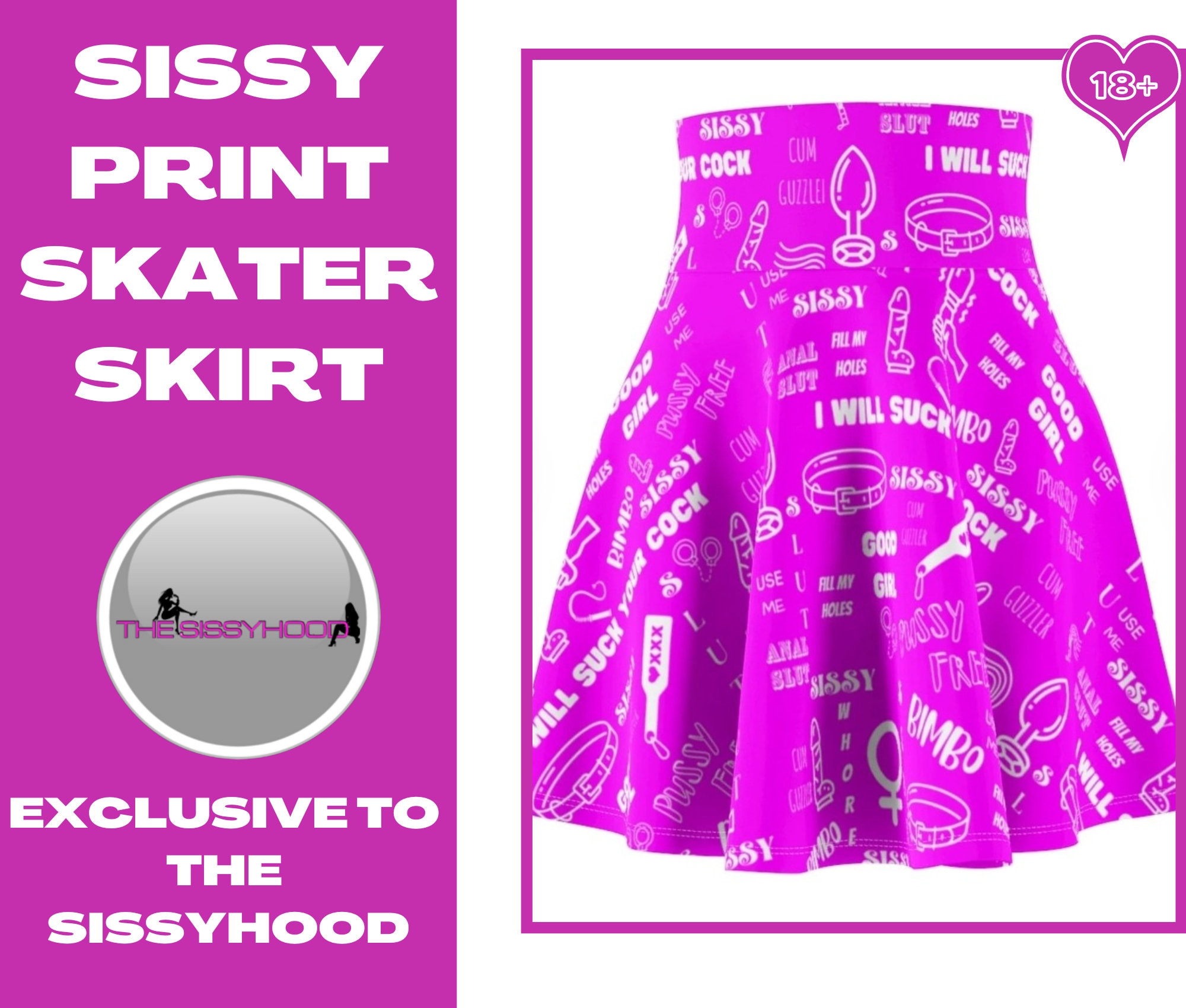 Sissy Print Skater Rock Feminisierung Sissification Sissy Höschen