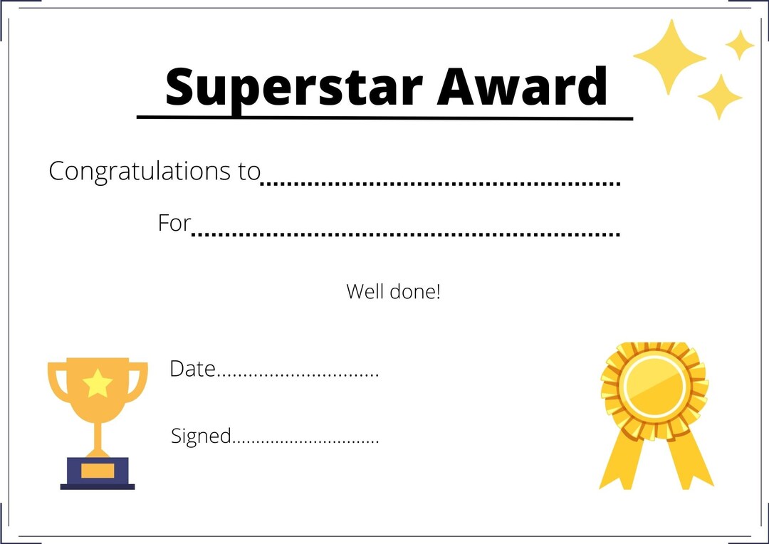 Superstar Award - Etsy