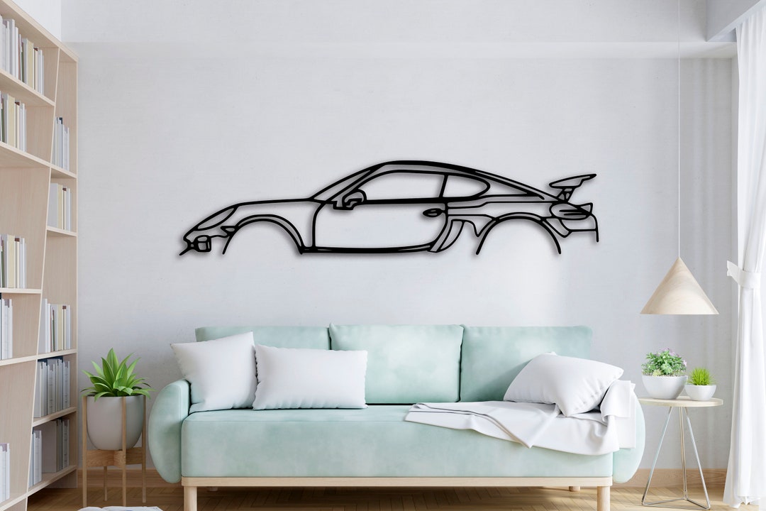 Sports Car Line Art, Racing Car Metal Wall Art, Modern Automotive Decor ...