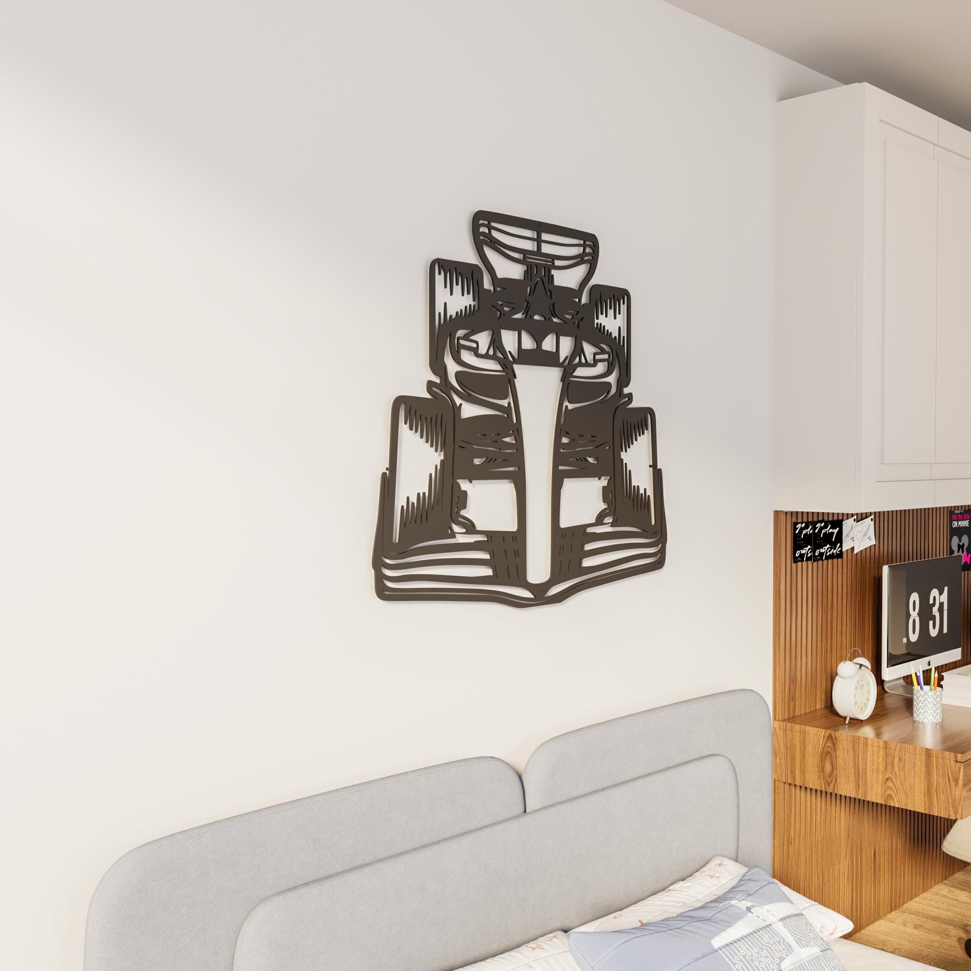 Formula 1 Car Silhouette Metal Wall Art, Garage Decor, Sleek and Modern ...