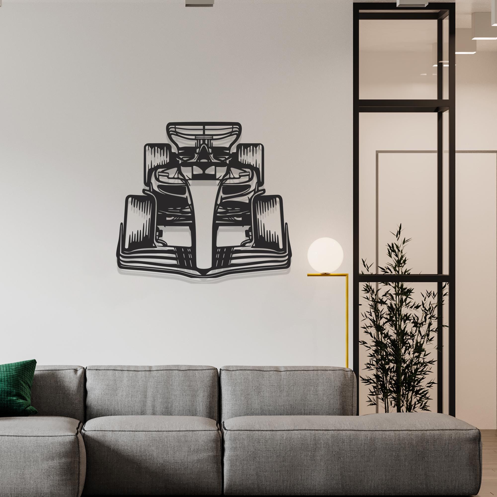 Formula 1 Car Silhouette Metal Wall Art, Garage Decor, Sleek and Modern ...