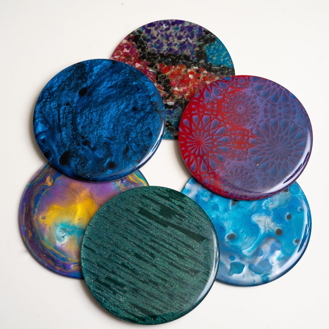 Unique Handmade Colorful Epoxy Resin Coasters Setunique Colorful ...