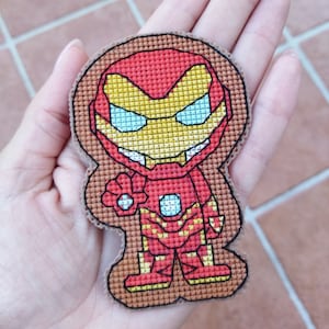 MINI Iron Man Cross Stitch Pattern DMC Chart Two Color Variations ...