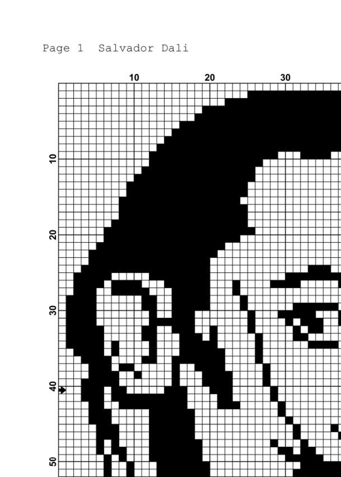 Salvador Dali Letters Cross Stitch Pattern DMC Needlepoint Embroidery ...