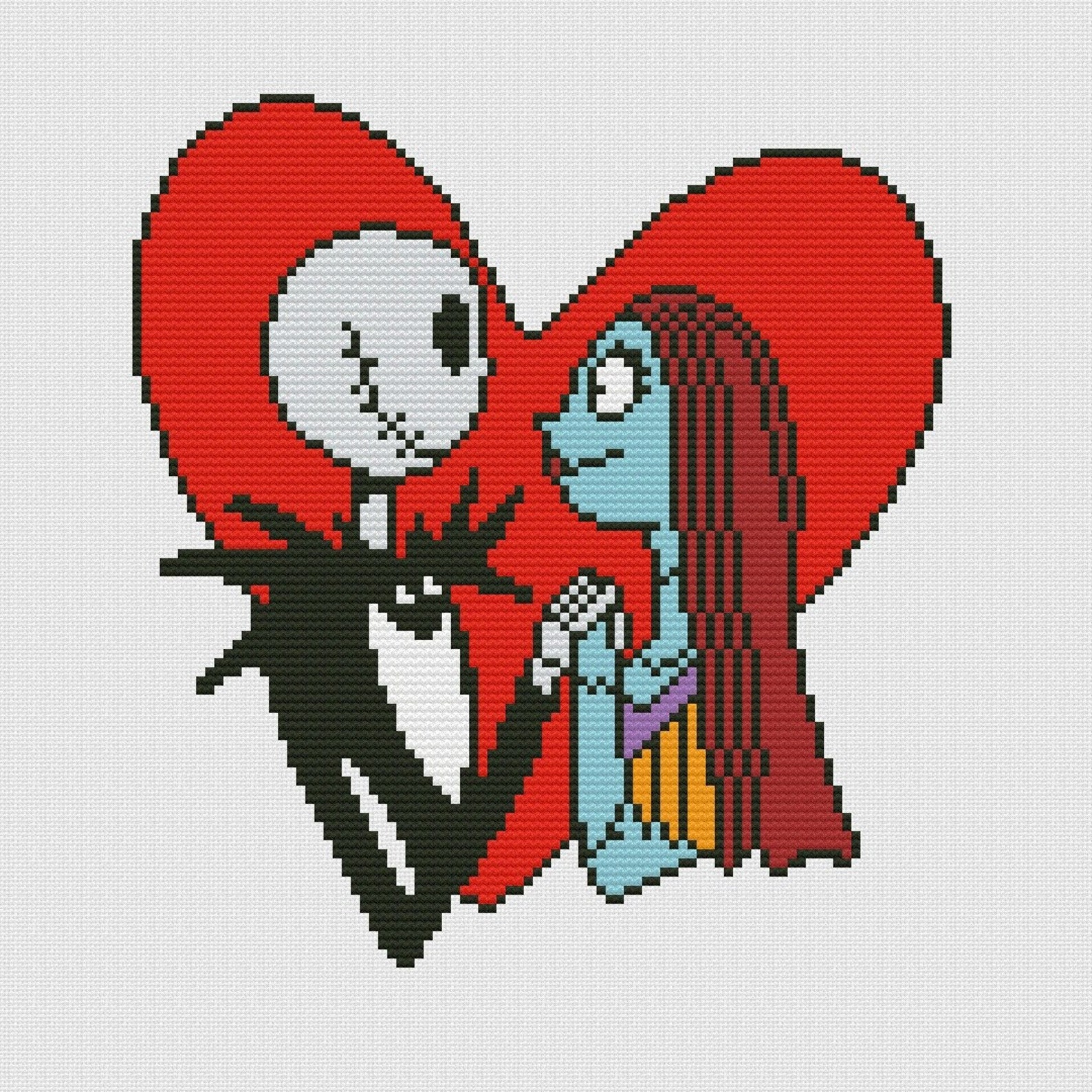 Happy Valentines Day Jack Cross Stitch Pattern DMC Chart Two Color ...