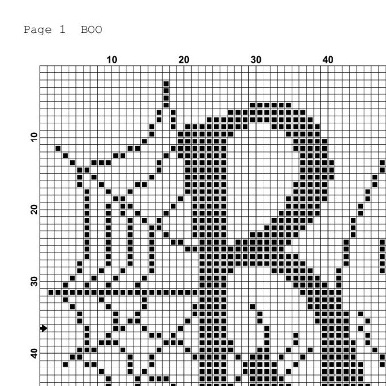 Boo Cross Stitch Pattern DMC Chart Two Color Variations - Etsy