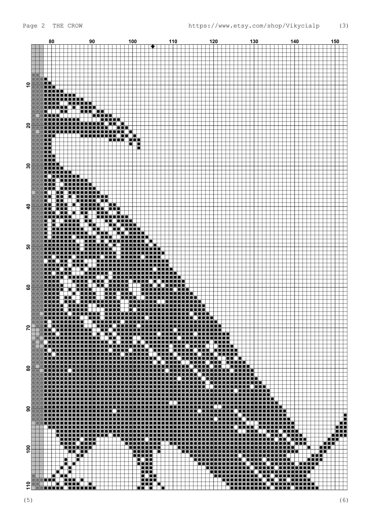 THE CROW Cross Stitch Pattern Dmc Chart Needlepoint Embroidery - Etsy