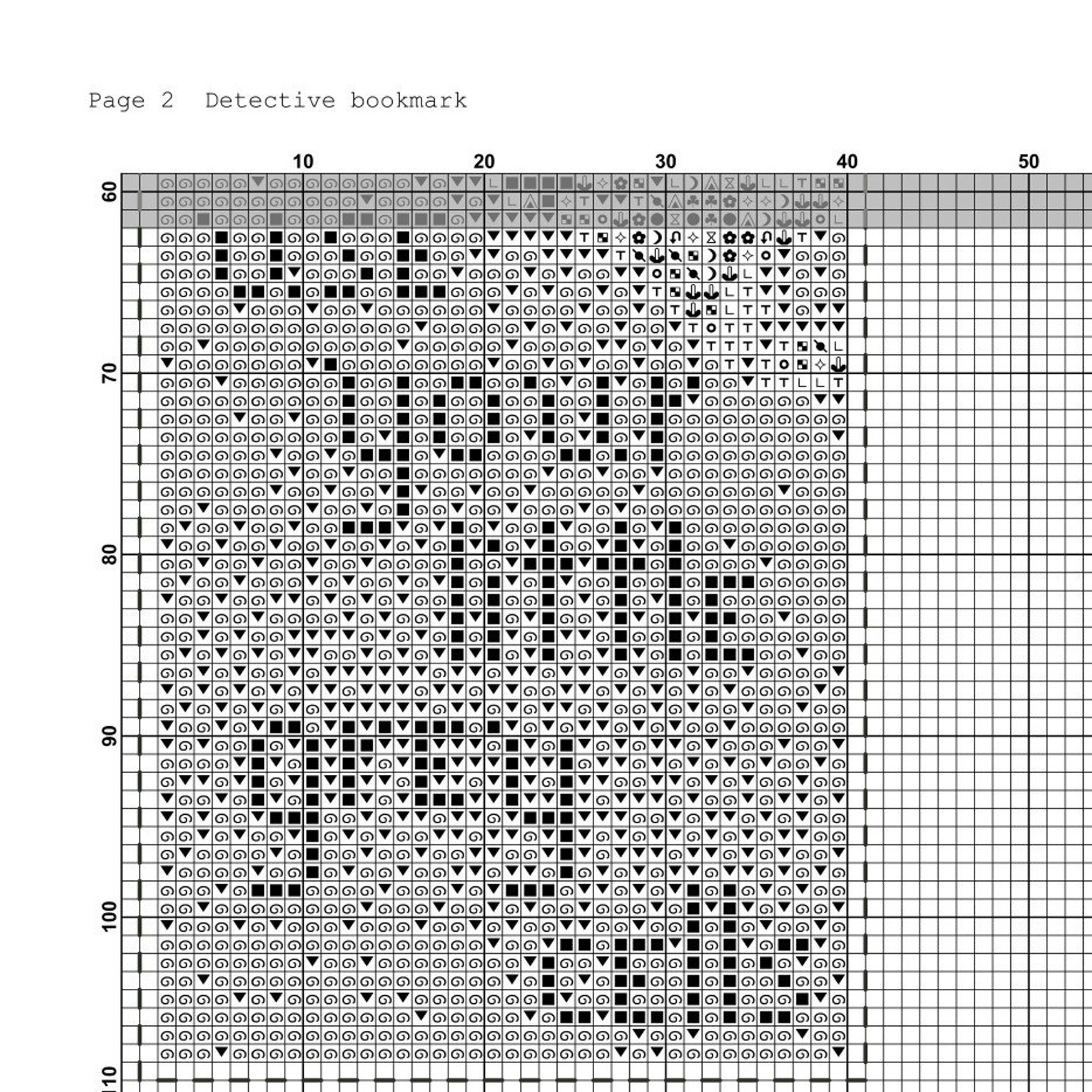 Detective Bookmarks Cross Stitch Pattern DMC Chart Two Color Variations ...