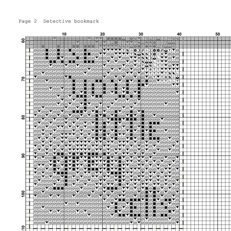 Detective Bookmarks Cross Stitch Pattern DMC Chart Two Color Variations ...