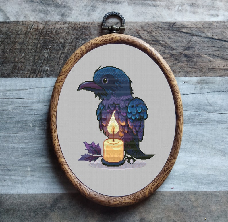 Crow Cross Stitch Pattern DMC Chart Two Color Variations - Etsy