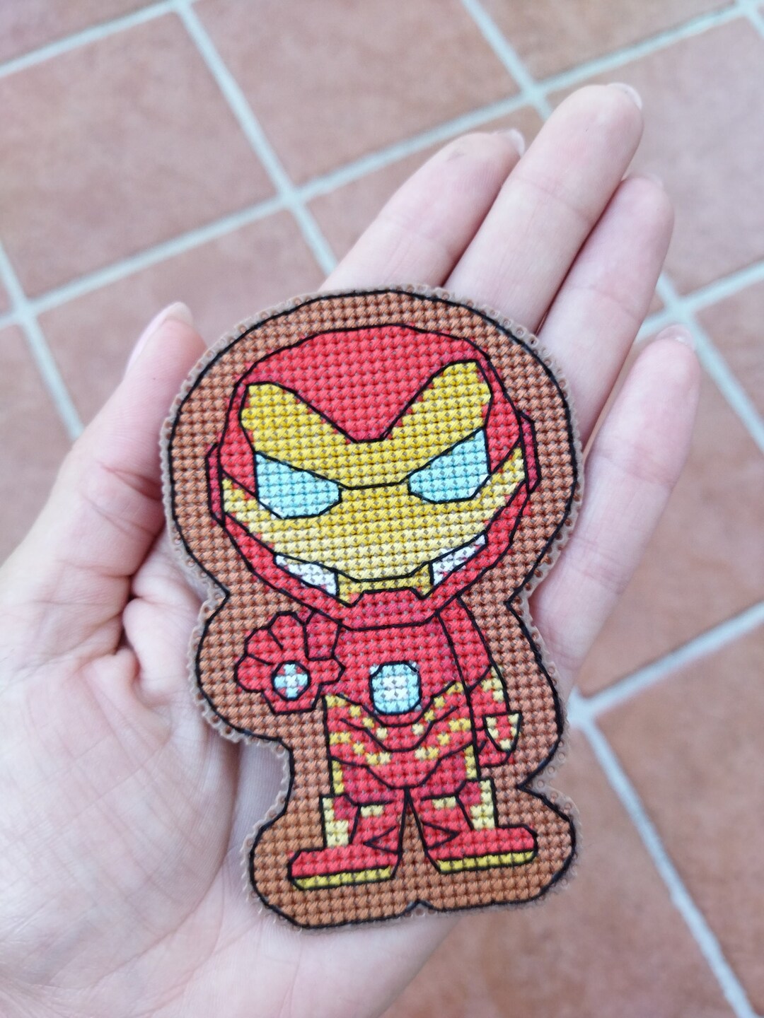 MINI Iron Man Cross Stitch Pattern DMC Chart Two Color Variations ...