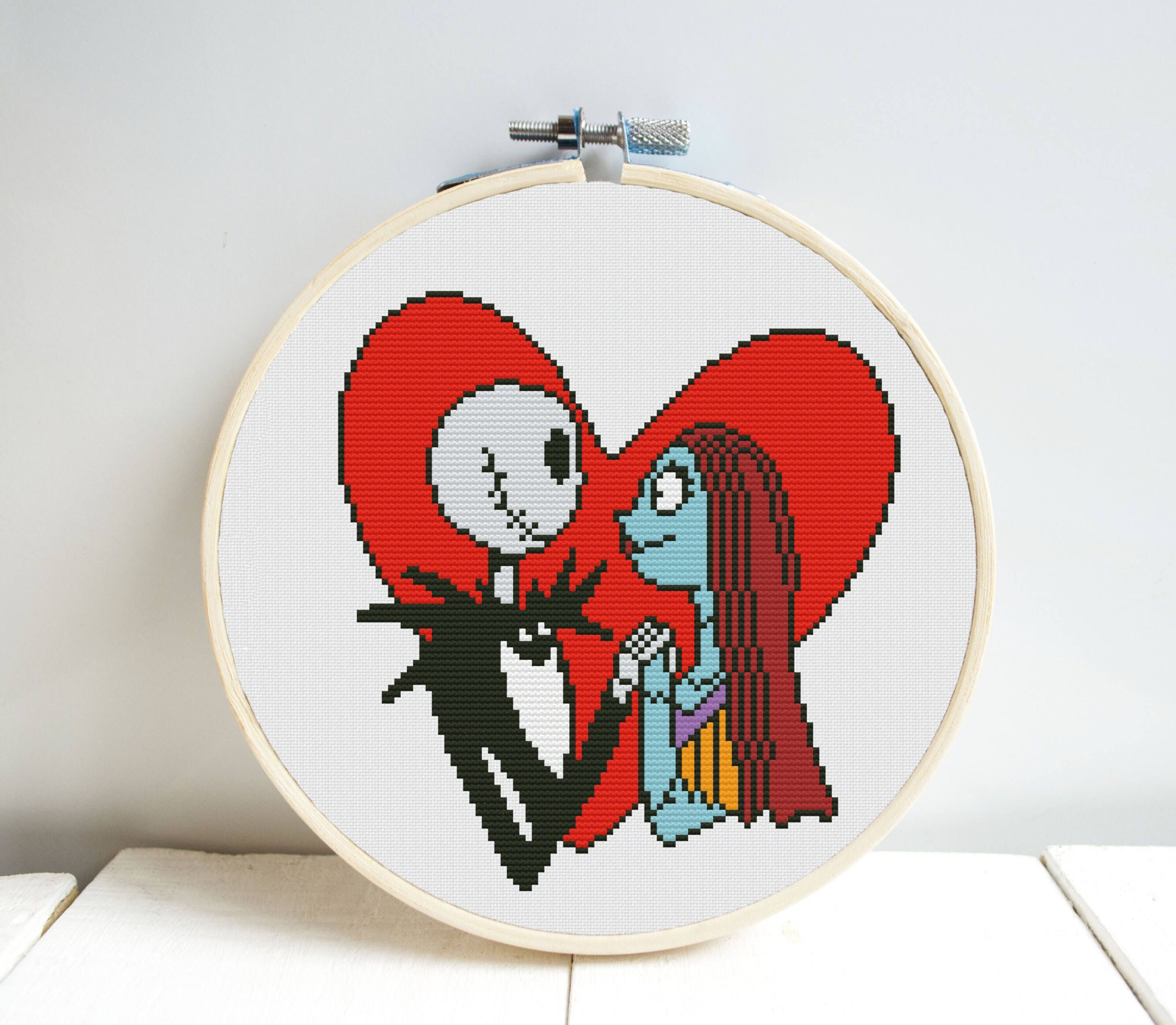 Happy Valentines Day Jack Cross Stitch Pattern DMC Chart Two Color ...