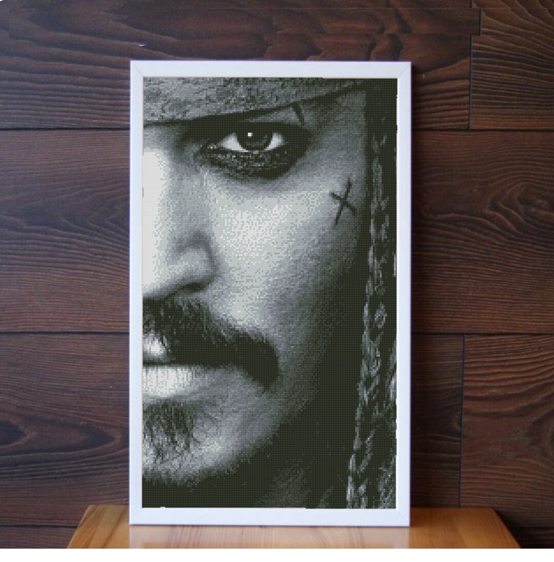 Johnny Depp Cross Stitch Pattern DMC Charttwocolorvariationsneedlepoint ...