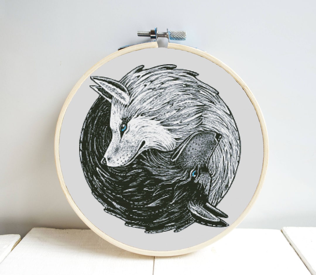 Witch Wolves Cross Stitch Pattern DMC Chart Two Color Variations ...