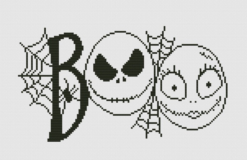 Boo Cross Stitch Pattern DMC Chart Two Color Variations - Etsy
