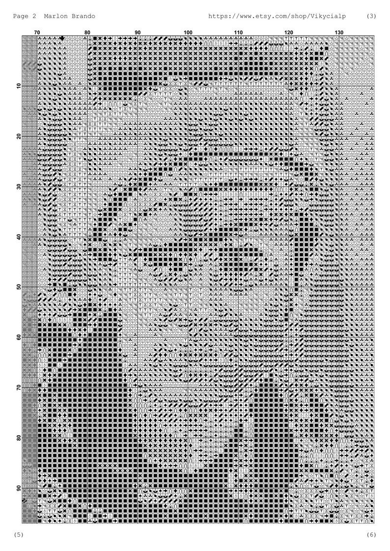 Marlon Brando Cross Stitch Pattern, Two Color DMC Chart (PDF Download ...
