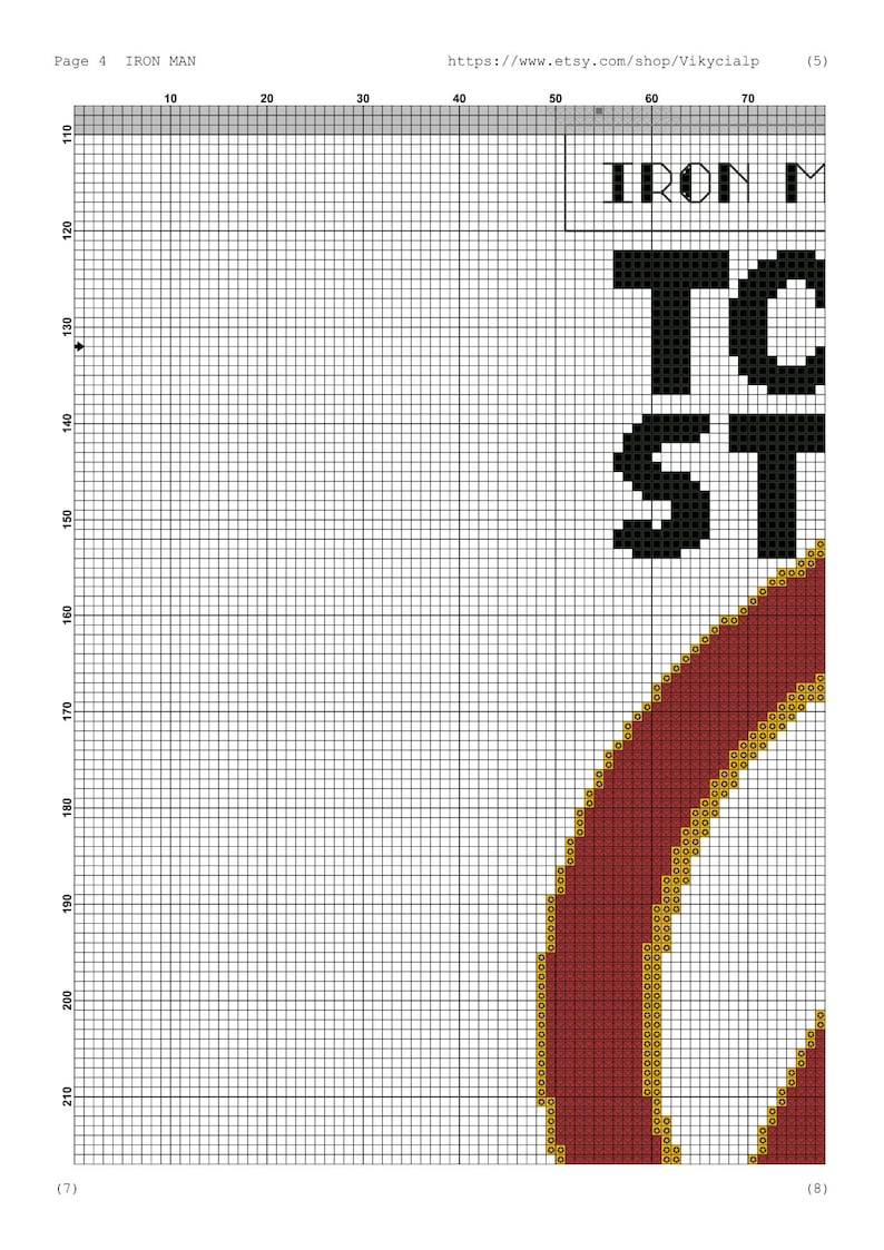 Iron Man Cross Stitch Pattern DMC Chart Two Color Variations ...