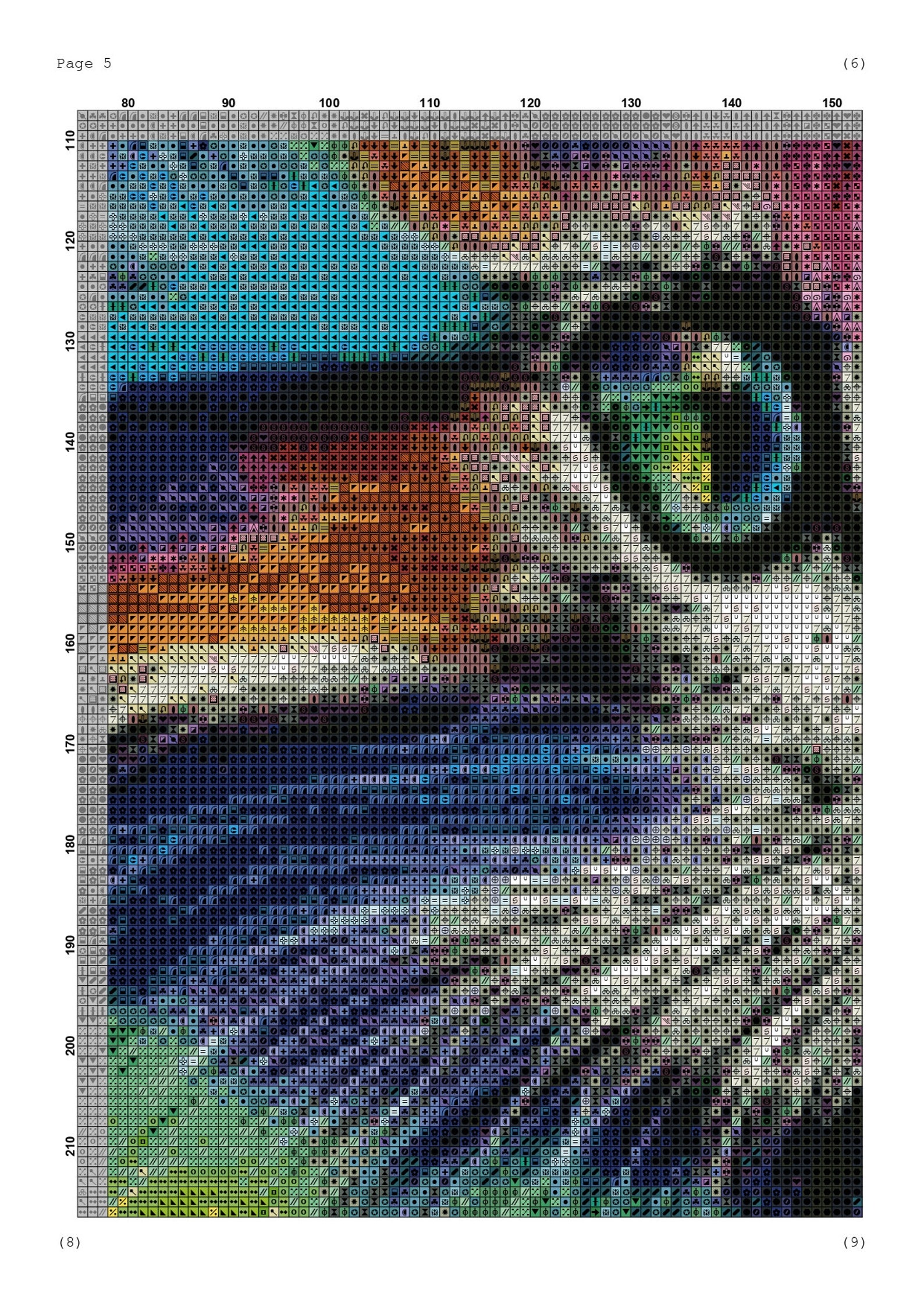 Rainbow Cat Cross Stitch Pattern DMC Chart Two Color | Etsy
