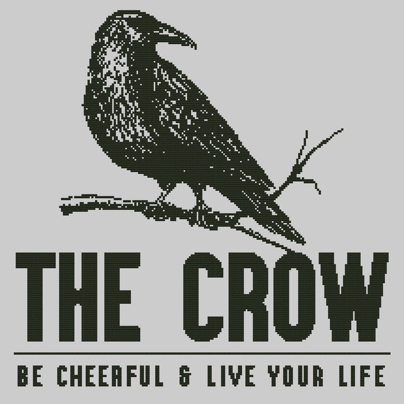 THE CROW Cross Stitch Pattern Dmc Chart Needlepoint Embroidery Chart ...