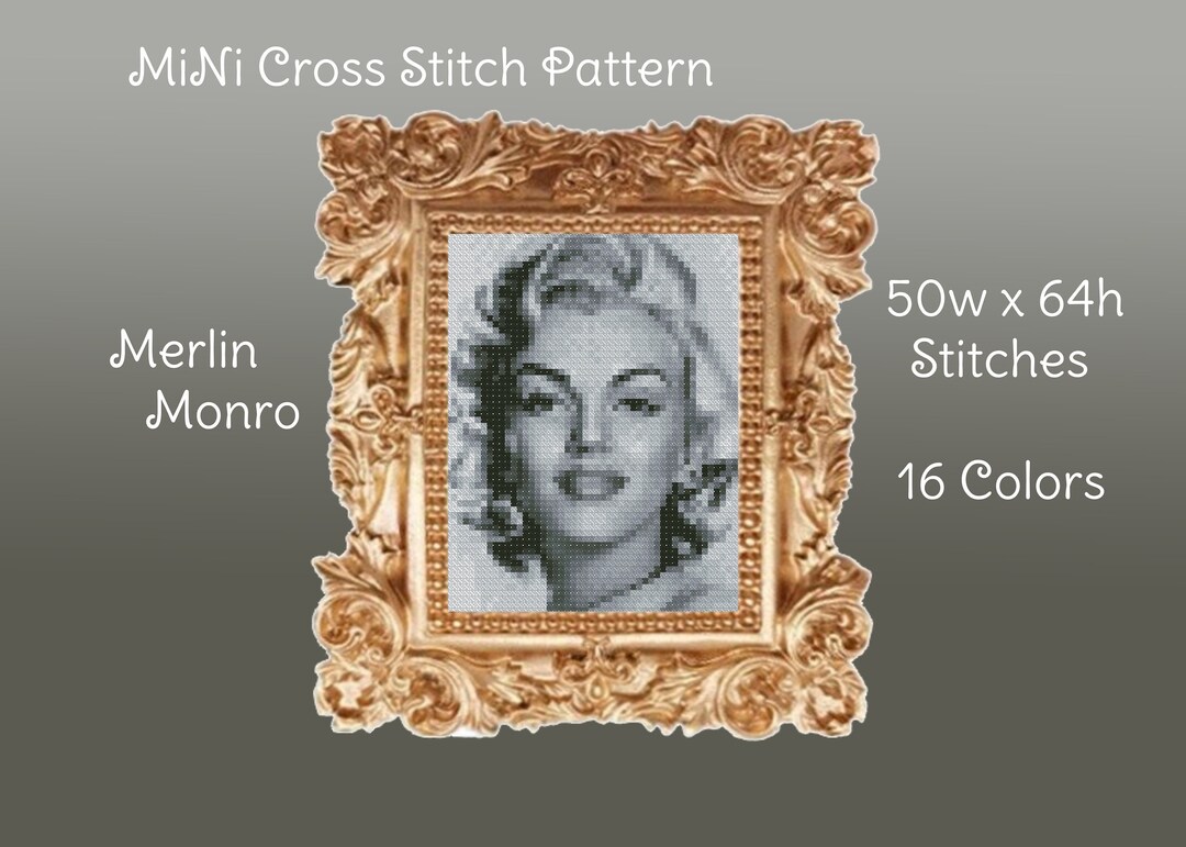 Merlin Monro MINI Cross Stitch Pattern DMC Chart Two Color Variations ...