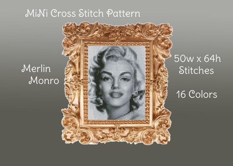 Merlin Monro MINI Cross Stitch Pattern DMC Chart Two Color - Etsy