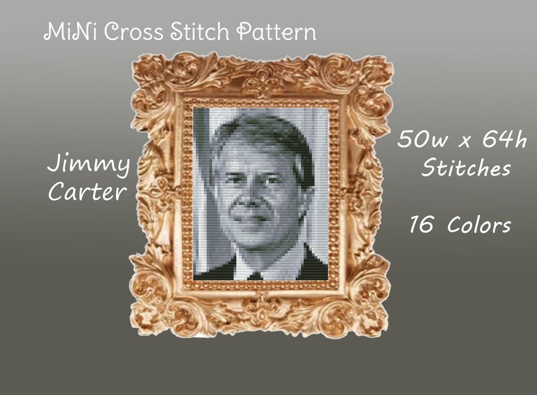 Jimmy Carter MINI Cross Stitch Pattern: Two Color Variations (PDF ...
