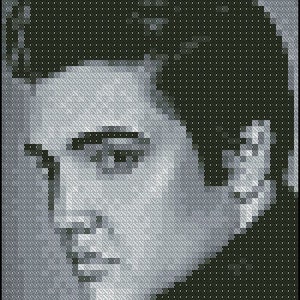 Elvis Presley MINI Cross Stitch Pattern DMC Chart Two Color Variations ...